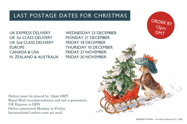 LAST POSTAGE DATES FOR CHRISTMAS